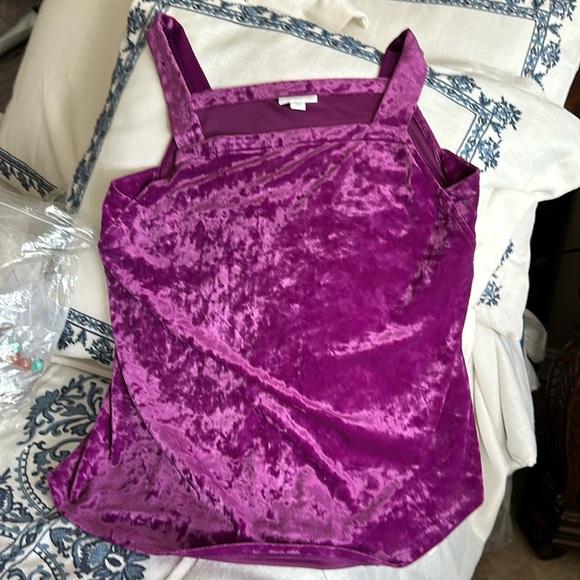 J. Jill | Tops | Jjill Small Deep Purple Stretch Velvet Tank Top Under ...